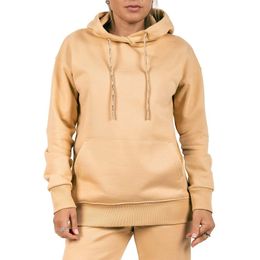 Reichstadt Damen Relaxed Fit Hoodie Marken-Stick in Beige | Gr.: XS