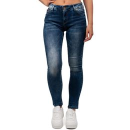 Cipo & Baxx Cipo & Baxx Damen Slim Fit Jeans Stonewashed in Blue | Gr.: W27/L34