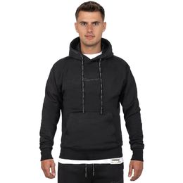 Reichstadt Herren Regular Fit Hoodie Marken-Stick in Black | Gr.: XL