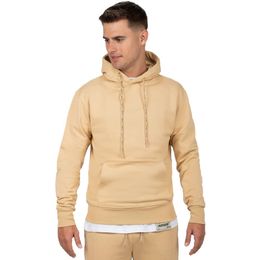 Reichstadt Herren Regular Fit Hoodie Marken-Stick in Beige | Gr.: XL