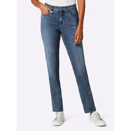 Ascari Damen 5-Pocket-Jeans mit Softtouch-Oberfläche, blue-stone-washed, Größe 36