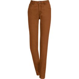 CR&Eacute;ATION L Damen 5-Pocket-Jeans mit bestickten Ges&auml;&szlig;taschen cognac Gr&ouml;&szlig;e 19