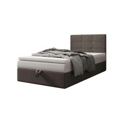 Höffner Boxbett mit Stauraum Matratze H3 und Topper Duo 2 braun Maße (cm): B: 90 H: 102 » Höffner