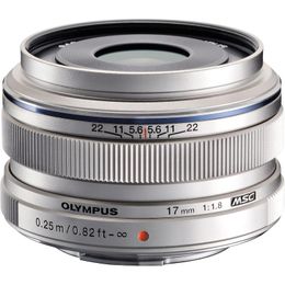 Olympus Weitwinkelobjektiv »M.ZUIKO DIGITAL 17 mm« passend für & OM SYSTEM MFT Kameras silberfarben Erstklassig verarbeitet und mit Metallgehäuse