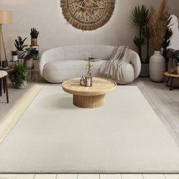 the carpet Teppich &raquo;Suez&laquo; rechteckig 14 mm H&ouml;he weicher Wohnzimmer Teppich Anti-Rutsch R&uuml;cken Creme Obermaterial: 100% Polyester B : 240 cm 1 Stk.