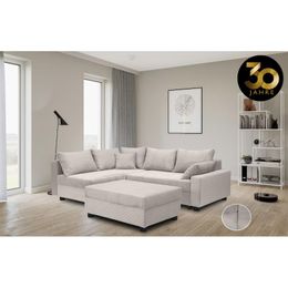 Collection AB Ecksofa »Parma L-Form« mit Schlaffunktion und Bettkasten, inklusive Kissen, Bonellfederkern beige