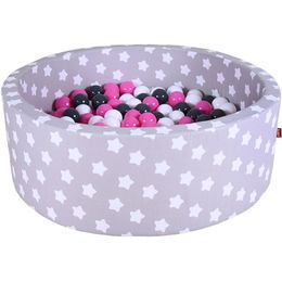 KNORRTOYS Bällebad »Soft, Grey White Stars« mit 300 Bällen creme/Grey/rose; Made in Europe Grey White Stars