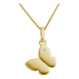 Firetti Kettenanhänger »Schmuck Geschenk Gold 375 Halsschmuck Anhänger Schmetterling« () mit Brillant gelbgoldfarben + W = weiß Schmetterling...