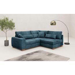 MR. COUCH Ecksofa »Hilla L-Form, bis 140 kg belastbar« mit Taschenfederkern, wahlweise mit Bettfunktion Dolce 13 ocean
