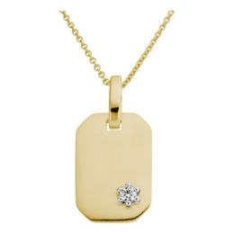 Firetti Kettenanhänger »Schmuck Geschenk Gold 375 Halsschmuck Anhänger Platte« () mit Brillant gelbgoldfarben-weißgoldfarben + W = weiß Moderner...
