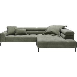 Places of Style Ecksofa »Claya, L-Form, incl. Kopfteilverstellung, Breite 311 cm« wahlweise elektrischer Sitzvorzug turtle