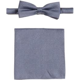 MONTI Herren MONTI Fliege 2er Set, (Set, 2-tlg.) Reine Seide, Fliege mit passendem Einstecktuch blau