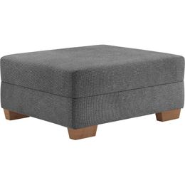 Hocker &raquo;Hilla&laquo; Mit Federkern, wahlweise mit DuraSpring-Taschenfederkern schwarz Memphis (Grundgewebe - 100% Polyester; Nutzschicht- 90% Polyester / 10