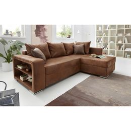 Collection AB Ecksofa »John L-Form« inklusive Bettfunktion und Bettkasten mittelbraun