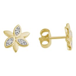 Firetti Paar Ohrstecker »Schmuck Geschenk Gold 375 Ohrschmuck Ohrringe Blume« mit Brillanten gelbgoldfarben-weißgoldfarben 9,6 mm Hochwertiger...