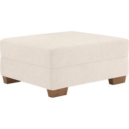 Hocker &raquo;Hilla&laquo; Mit Federkern, wahlweise mit DuraSpring-Taschenfederkern beige Novaclean Avanti (100% Polyester)