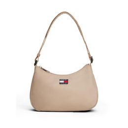 Tommy Jeans Schultertasche »TJW ESS DAILY SHOULDER BAG«, Damen Tragetasche mit logobedrucktem Riemen beige