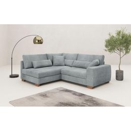 MR. COUCH Ecksofa »Hilla L-Form, bis 140 kg belastbar« mit Taschenfederkern, wahlweise mit Bettfunktion Dolce 14 silver