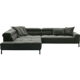 Places of Style Ecksofa »Claya, L-Form, incl. Kopfteilverstellung, Breite 311 cm« wahlweise elektrischer Sitzvorzug oliv