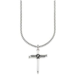 Bruno Banani Kette mit Anhänger »Schmuck Geschenk Halskette Kreuz, Venezianerkette« edelstahlfarben Kette mit interessanten Kreuz-Anhänger im...