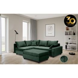 Collection AB Ecksofa »Parma L-Form« mit Schlaffunktion und Bettkasten, inklusive Kissen, Bonellfederkern grün
