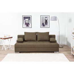 Collection AB Schlafsofa »Tania mit Bettfunktion und Bettkasten« komfortabler Sitzkomfort: Federkern-Polsterung, inklusive Rückenkissen olive