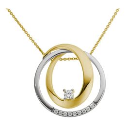 Firetti Kettenanhänger »Schmuck Geschenk Gold 375 Halsschmuck Anhänger Fantasie bicolor« () mit Brillanten gelbgoldfarben-weißgoldfarben + W = weiß...