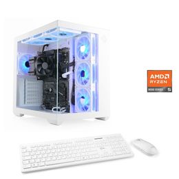 CSL PC »Vitrum Advanced V24491« weiß Inkl. Maus und Tastatur Set, WLAN