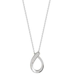 UNIKE JEWELLERY Kette mit Anhänger »CLASSY OVAL, UK.CL.1204.0081« mit Zirkonia (synth.) silberfarben-kristallweiß Schicker Halsschmuck für Damen...