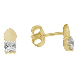Firetti Paar Ohrstecker »Schmuck Geschenk Gold 375 Ohrschmuck Ohrringe Tropfen Solitär« mit Zirkonia (synth.)...