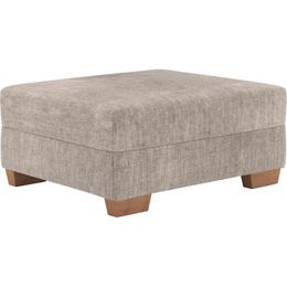 Hocker &raquo;Hilla&laquo; Mit Federkern, wahlweise mit DuraSpring-Taschenfederkern grau Dolce (100% Polyester)