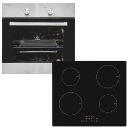 Exquisit Backofen-Set &raquo;BAKOIN555601U&laquo; autark einbaubar-Ofen mit Umluft, Induktionsfeld f&uuml;r schnelles Kochen Schwarz Touch-Control