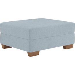 Hocker &raquo;Hilla&laquo; Mit Federkern, wahlweise mit DuraSpring-Taschenfederkern blau Novaclean Avanti (100% Polyester)