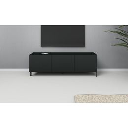 borchardt M&ouml;bel borchardt M&ouml;bel Lowboard Metallf&uuml;&szlig;e, grifflose Optik schwarz Spanplatte