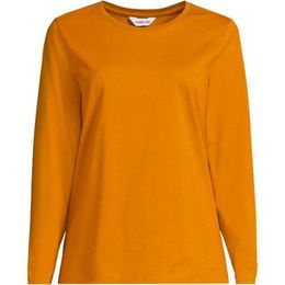 LANDS' END Lang&auml;rmeliges Supima-Shirt mit Rundausschnitt, Damen,  Gelb, by Lands' End
