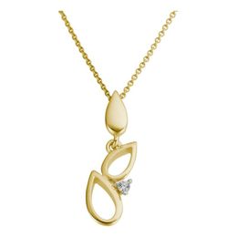 Firetti Kettenanhänger »Schmuck Geschenk Gold 375 Halsschmuck Anhänger Tropfen« () mit Brillant gelbgoldfarben-weißgoldfarben + W = weiß Modern und...