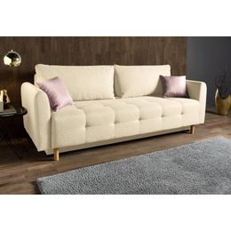 Inosign Schlafsofa »Nordic« inklusive Bettkasten und Zierkissen beige
