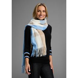 Laura Scott Modeschal im klassischen Karo-Design in modischen Farbekombinationen - NEW wollweiß-blau-braun