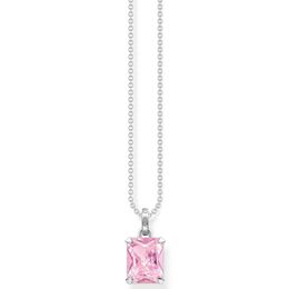 Thomas Sabo Kette mit Anhänger »pinker Stein, weißer Stein, KE1964-051-14-L45V, KE1964-051-9-L45V« mit Zirkonia (synth.) silberfarben-pink 45...