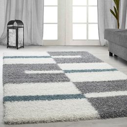 Ayyildiz Teppiche Hochflor-Teppich &raquo;Gala Shaggy 2505&laquo; rechteckig 30 mm H&ouml;he Langflor, L&auml;ufer, alle R&auml;ume, Wohnzimmer t&uuml;rkis Obermaterial: 100%...