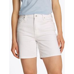 Tommy Hilfiger Shorts »DNM STRAIGHT SHORT RW WHITE« mit Logo-Badge Optic White 28 - N-Gr N-Gr 28 Jeansshorts von Tommy Hilfiger