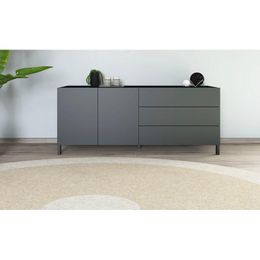 borchardt M&ouml;bel borchardt M&ouml;bel Sideboard Metallf&uuml;&szlig;e, grifflose Optik schwarz Spanplatte