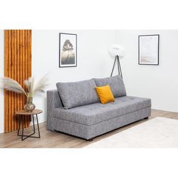 Collection AB Schlafsofa »DARIA inklusive Schlafunktion und Bettkasten« Schlafsofa, Bettfunktion, Bettkasten, inklusive Rückenkissen, Federkern grau