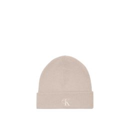 Calvin Klein Strickmütze »CK FINE RIB BEANIE« mit Markenlogo Chateau Gray