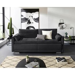 Inosign Schlafsofa »Berlin« mit Boxspringaufbau, Bettfunktion & Bettkasten, Dauerschlafsofa schwarz