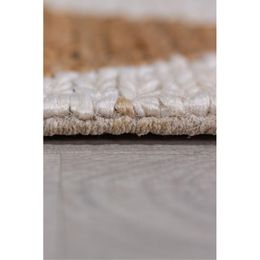 FLAIR RUGS Teppich &raquo;Effie Diamond&laquo; rechteckig 5 mm H&ouml;he handgekn&uuml;pft beige Baumwolle, Jute