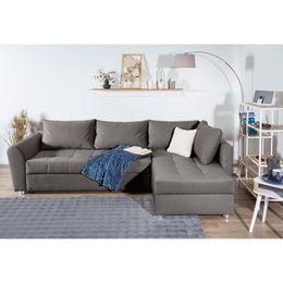 Collection AB Ecksofa »JANA XL-Sofa L-Form« inkl. Bettfunktion, Bettkasten und Bonnelfederkern anthrazit