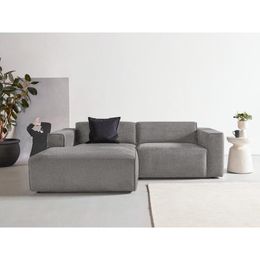 Andas Ecksofa »Noord mit Kedernaht, Breite 234 cm, L-Form« Cord, Struktur, Webstoff, mit Wellenunterfederung, Massivholzrahmen grey
