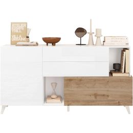 Inosign Sideboard »Monaco in Breite 181 cm, Anrichte mit Tür, Klappe und 2 Schubkästen« Stauraumschrank – sanftes Schließen, edles Design, viel...
