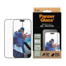 PanzerGlass Displayschutzglas »Aluminum Frame Screen Protection« für Apple iPhone 16 Pro Max Displayschutzfolie, Schutzfolie, Bildschirmschutz,...